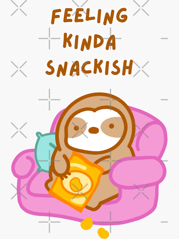 "Feeling Kinda Snackish Snack Sloth " Sticker for Sale by theslothinme ...