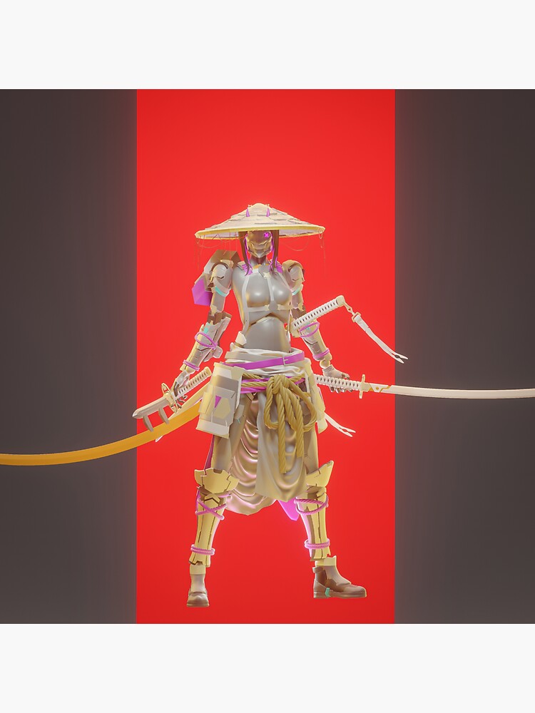 "CYBROG SAMURAI ANIME GIRL" Sticker for Sale by zakifathan | Redbubble