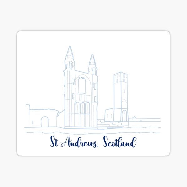 "St Andrews, Scotland Cathedral Ruins Sketch" Sticker for Sale by ...