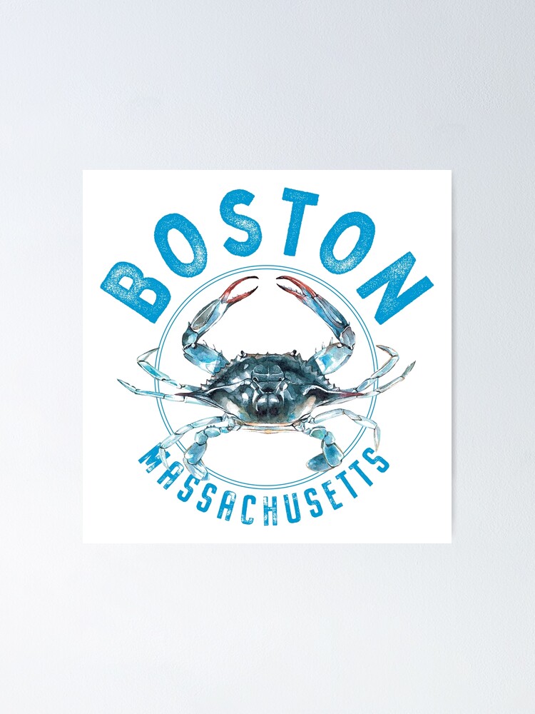 "Boston Massachusetts Blue Crab Design" Poster for Sale by ...