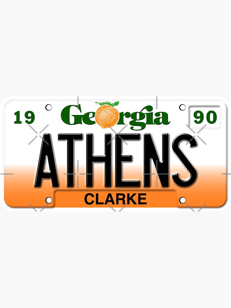 "Georgia License Plate - ATHENS front" Sticker for Sale by RonTo ...
