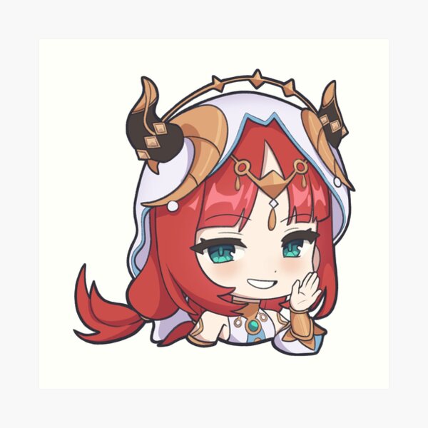 "Nilou - Genshin Impact Sumeru Cute Kawaii Sticker Emoji Emote" Art ...