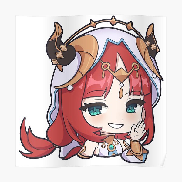 "Nilou - Genshin Impact Sumeru Süßes Kawaii Sticker Emoji Emote" Poster ...
