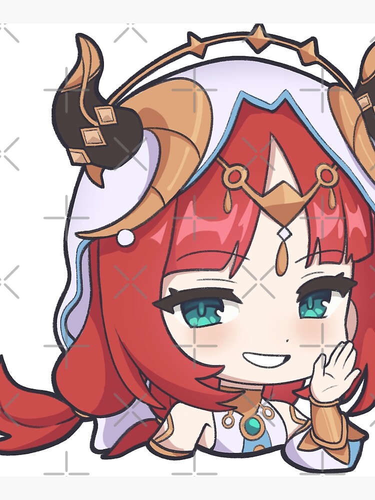 "Nilou - Genshin Impact Sumeru Cute Kawaii Sticker Emoji Emote" Mounted ...