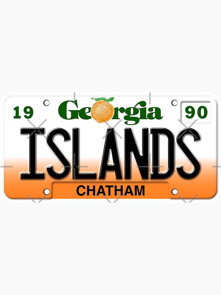 "Georgia License Plate - ISLANDS front" Sticker for Sale by RonTo ...