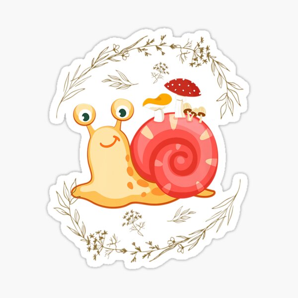 "Cottagecore Aesthetic Cute Snail Sluggish Kawaii Slug Premium" Sticker ...