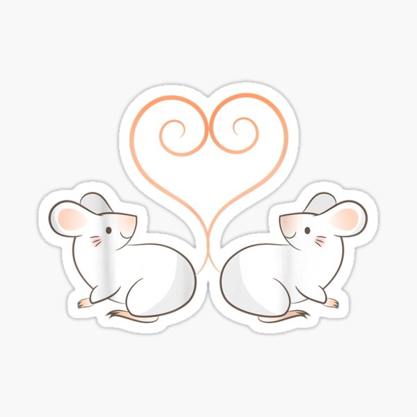 "Cottagecore Aesthetic Cute Rat Mouse Tail Heart" Sticker for Sale by ...