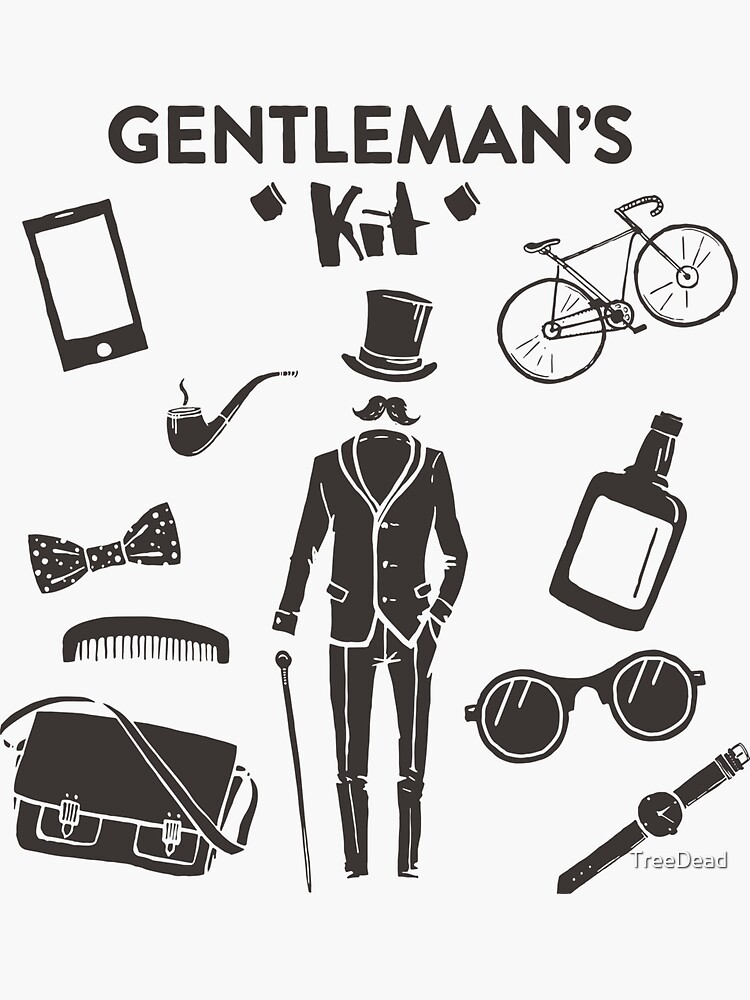 "Gentleman's Kit" Sticker for Sale by TreeDead | Redbubble