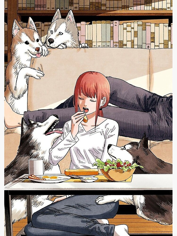 Póster «Panel de color Makima y su perro lobo» de Skythink | Redbubble