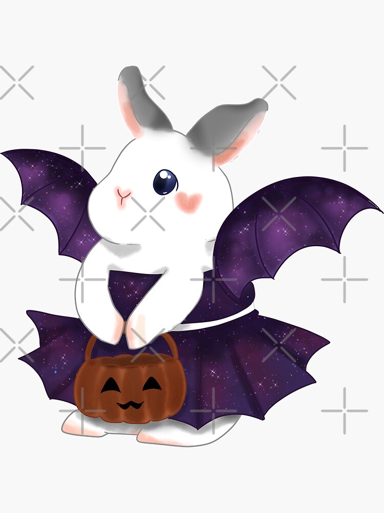 "Bat Rabbit Galaxy Girl _ Bunniesmee Halloween Edition " Sticker for ...