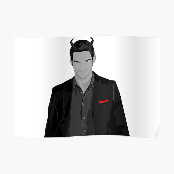 "Lucifer Morningstar Fan Art T-Shirt" Poster for Sale by shoppinghive ...