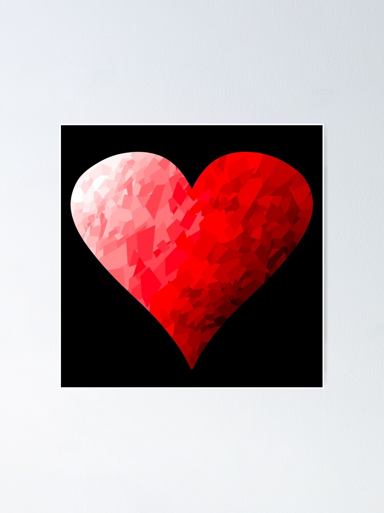"Red Heart Gradient Design" Poster for Sale by JaxSabertooth | Redbubble