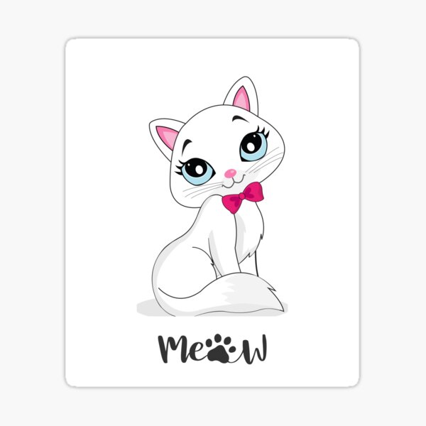 "meaw....meaw" Sticker for Sale by Bestways | Redbubble