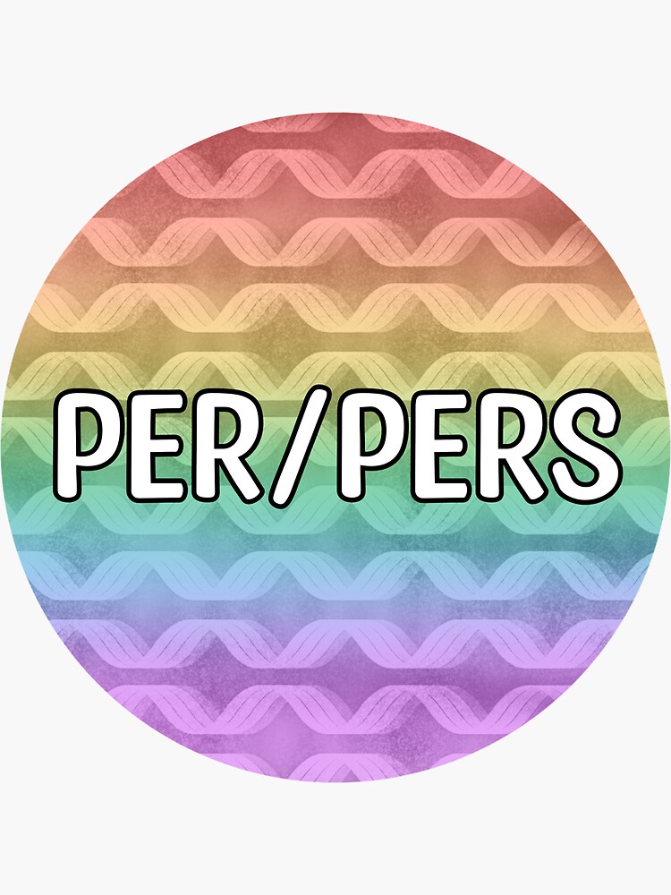 "Per/Pers Rainbow Pronouns" Sticker for Sale by michaelkyan | Redbubble