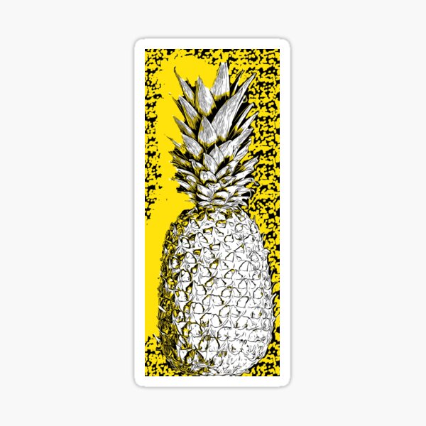 "Pineapple yellow background " Sticker for Sale by Printableshop7 ...