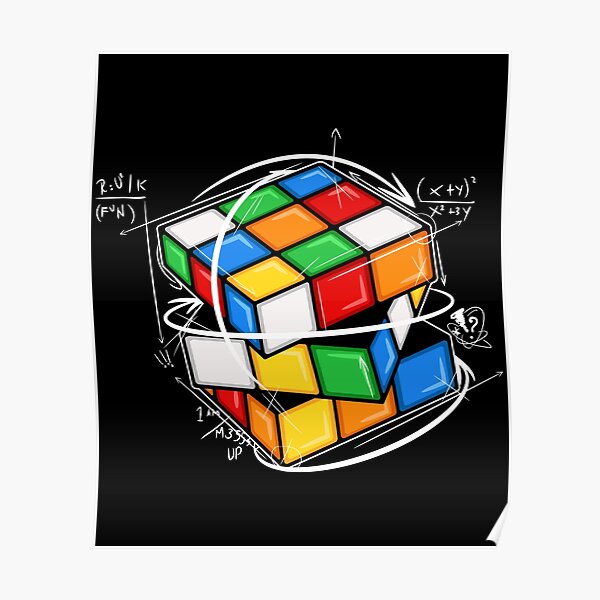 Póster «Ecuaciones matemáticas del cubo de Rubik» de fezztee | Redbubble