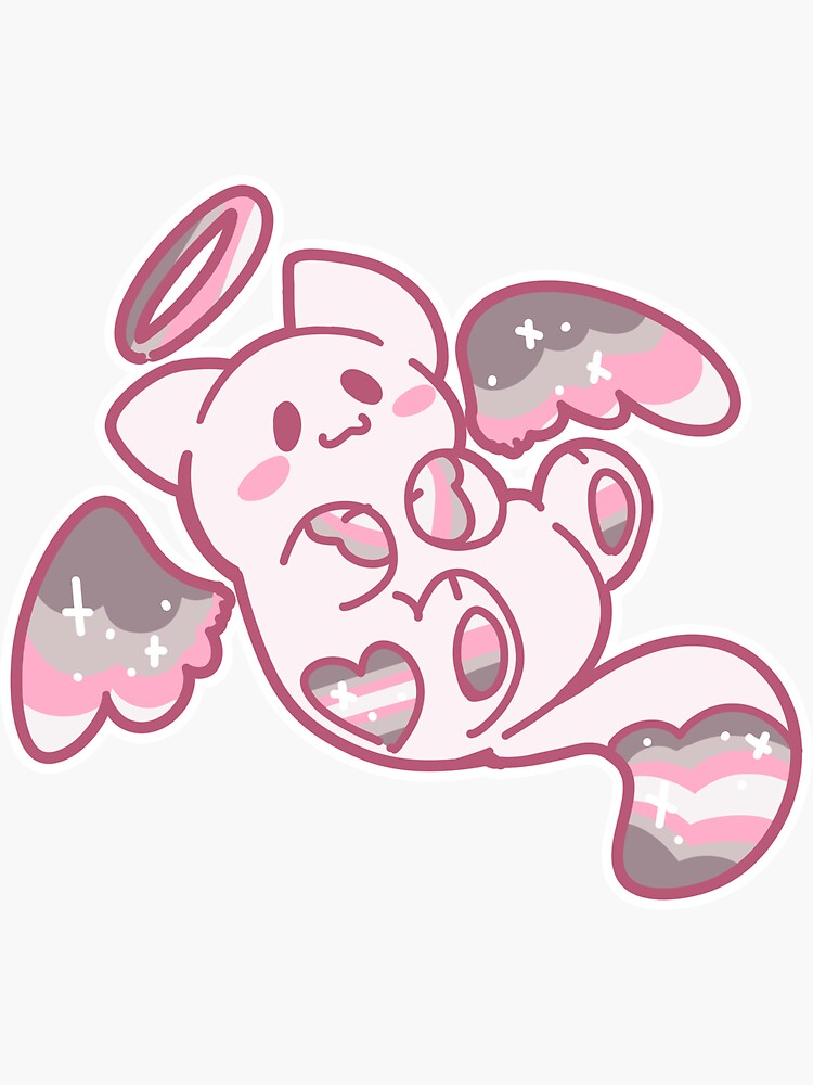"Demigirl Pride Kitty (Angel)" Sticker for Sale by Masu-Pasuchii ...