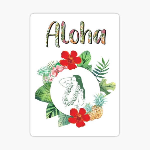 "aloha theme" Sticker for Sale by twinsparkle | Redbubble