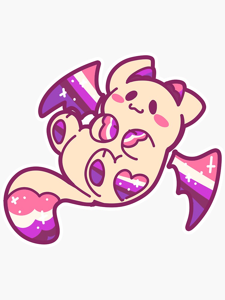 "Genderfluid Pride Kitty (Demon)" Sticker for Sale by Masu-Pasuchii ...