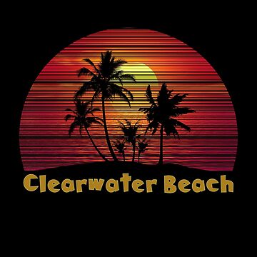 "Clearwater Beach Retro Florida Beach Design" Sticker for Sale by ...