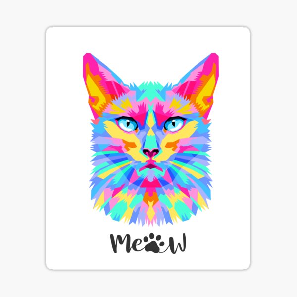 "meaw...meaw" Sticker for Sale by Bestways | Redbubble