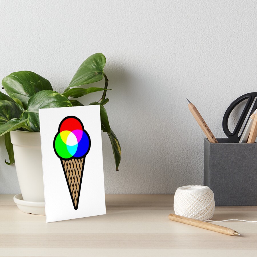 "RGB Ice (Red Green Blue Ice Cream)" Art Board Print by MrFaulbaum ...