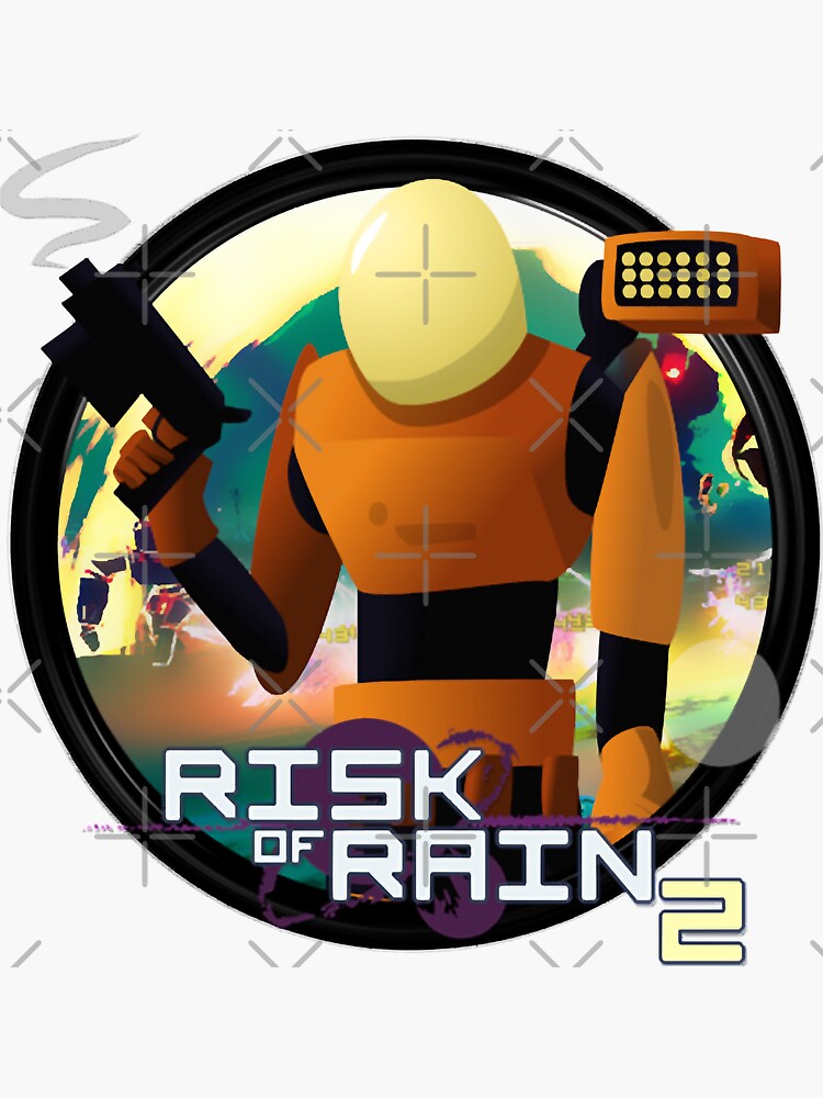 "Fight To Stay Alive Risk Of Rain 2 Logo Cool" Sticker for Sale by ...