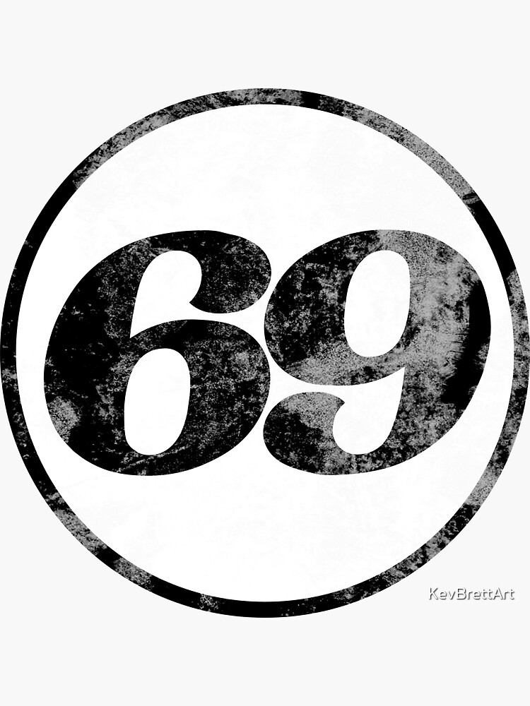 "Vintage Classic Circle Retro 69 Car Racing Number" Sticker for Sale by ...
