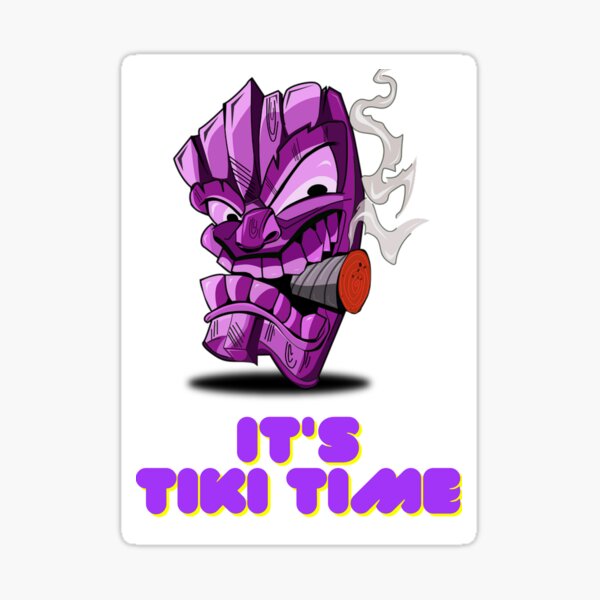 "it's tiki time" Sticker for Sale by twinsparkle | Redbubble