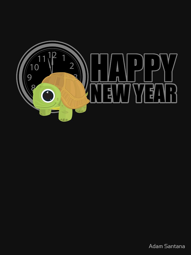 "Happy New Year - Turtle" T-shirt by Adamzworld | Redbubble