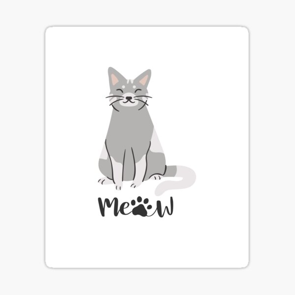 "meaw....meaw" Sticker for Sale by Bestways | Redbubble