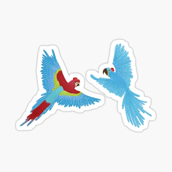 "Happy Macaws" Sticker for Sale by cuteandcolorful | Redbubble