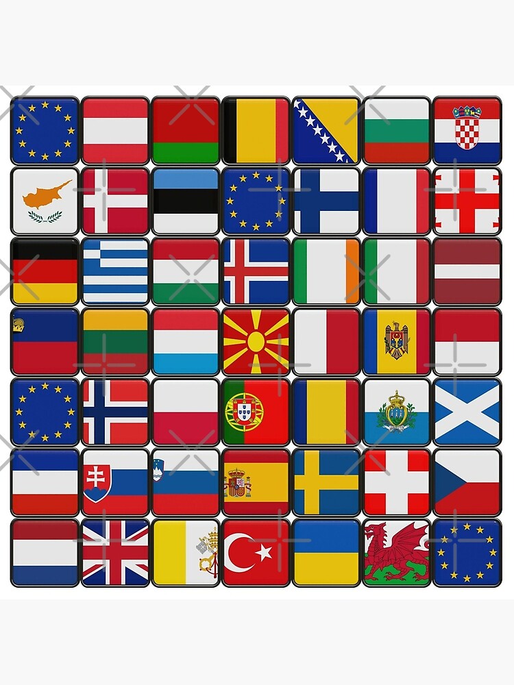 "European union and countries flag icons" Poster for Sale by ajayhanda ...