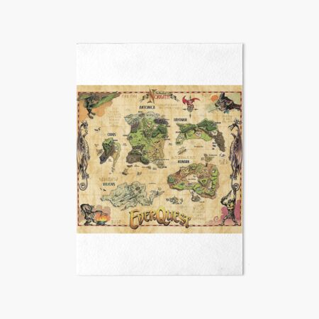 "Everquest World of Norrath Map" Art Board Print for Sale by ...