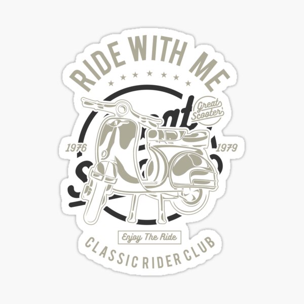 "Ride With Me - Scooter" Sticker by JakeRhodes | Redbubble