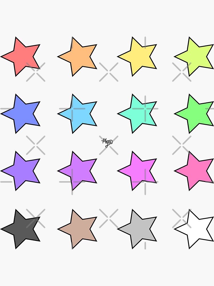 "Stars- Pastel" Sticker for Sale by Art-By-Mya | Redbubble