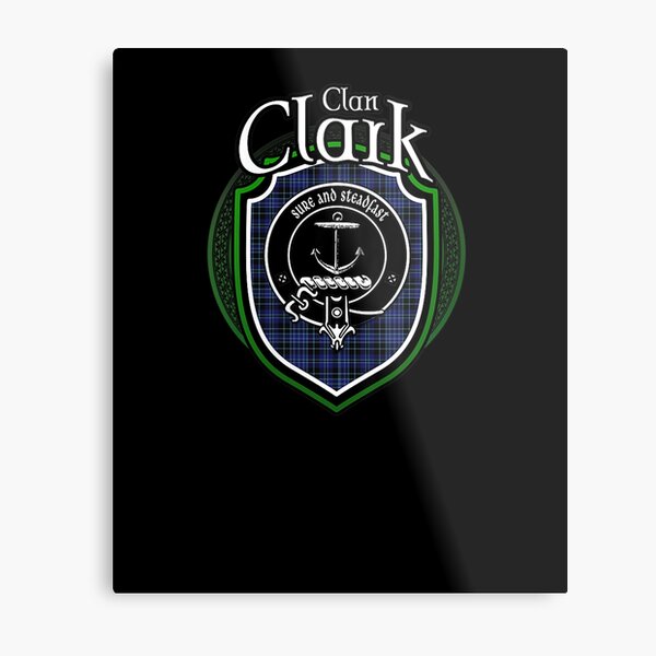 Lámina metálica «Cresta del clan Clark para mujer _ Insignia del escudo ...