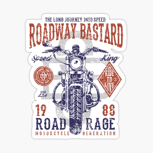 "Roadway Bastard - Road Rage" Sticker for Sale by JakeRhodes | Redbubble