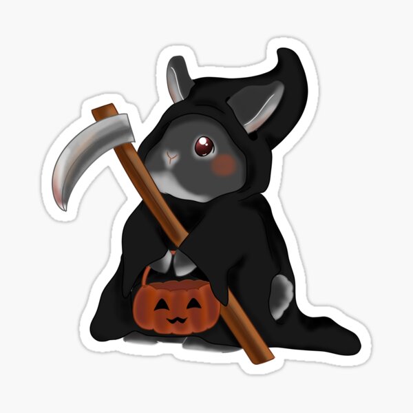 "Grim Reaper Rabbit _ Bunniesmee Halloween Edition " Sticker for Sale ...