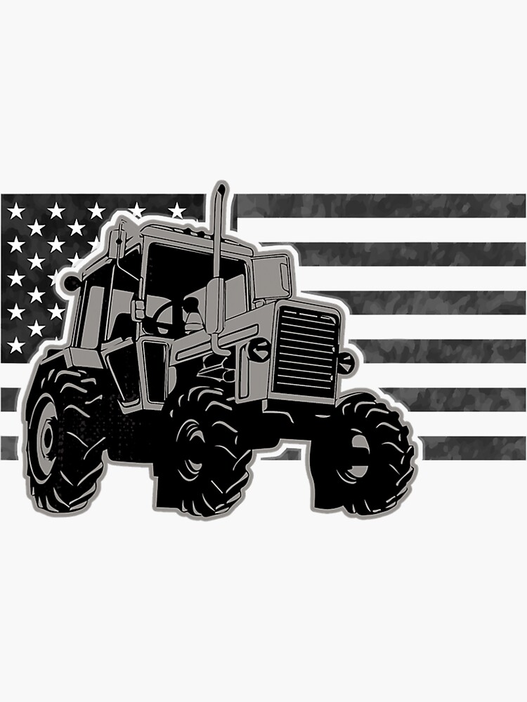 "American Flag Farm Tractors Farmer USA Patriotic Farming" Sticker for ...