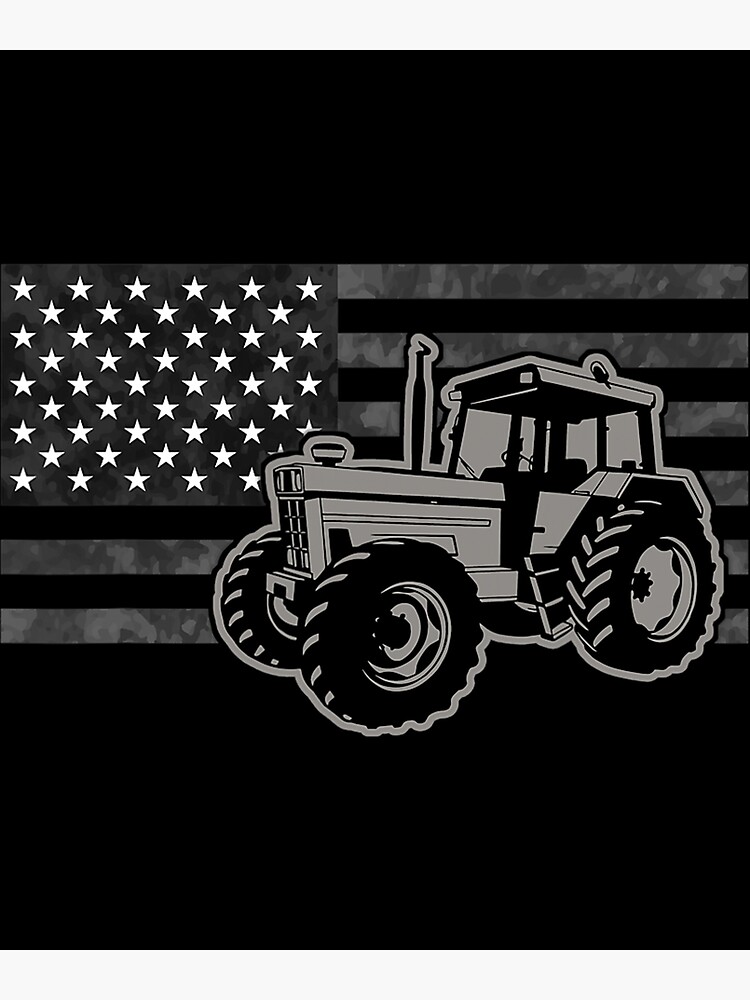 American Flag Farm Tractors Farming Usa Patriotic Farmer Poster For