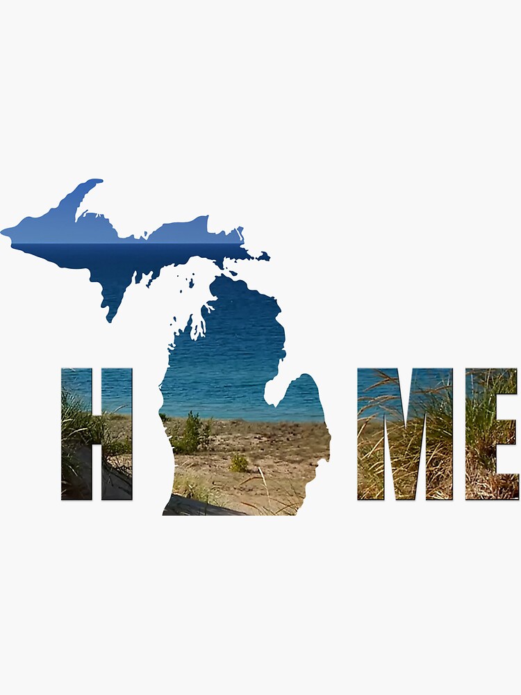 "Michigan is my Home" Sticker for Sale by nerdalertshirts | Redbubble