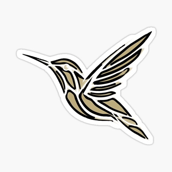 "Stylized hummingbird gold and black" Sticker for Sale by yf ...