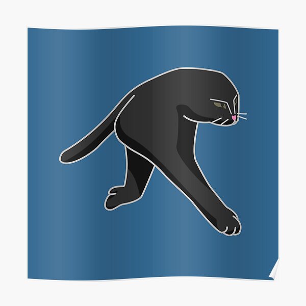 "Black Half Cat / Panorama Fail Cat / Singko peso cat Meme" Poster for ...