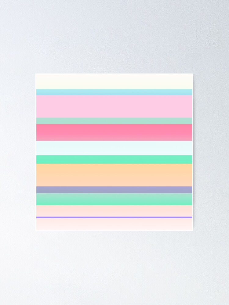 "Preppy color palette striped " Poster for Sale by lausn | Redbubble