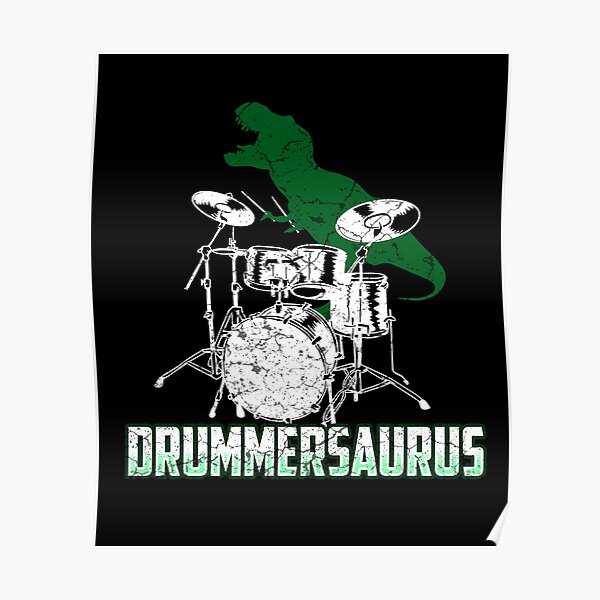 "Drummer T-Rex Dinosaur" Poster for Sale by Mila1946 | Redbubble