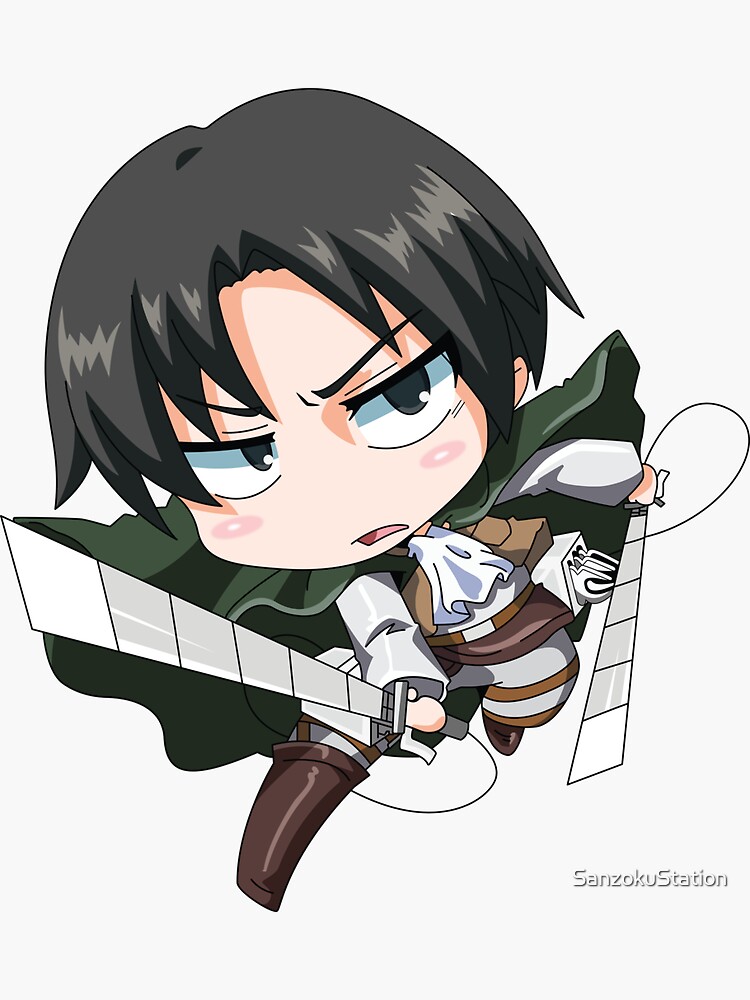 "Chibi Levi Ackerman Fighting Style" Sticker for Sale by SanzokuStation ...