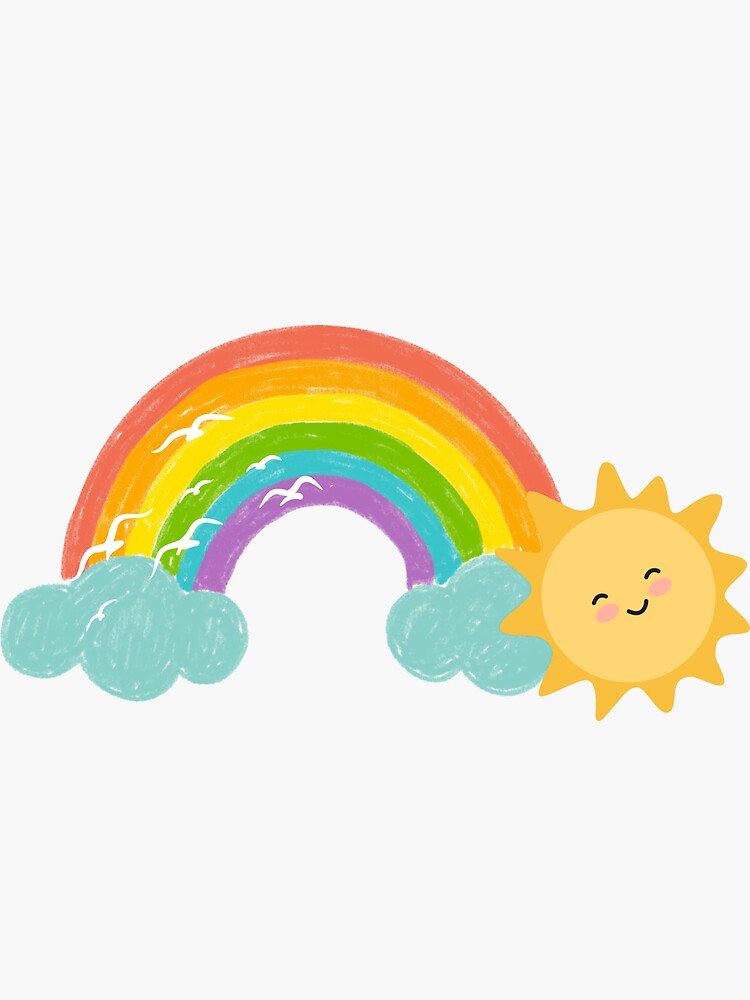 "Sun and rainbow" Sticker for Sale by PraerieJ | Redbubble