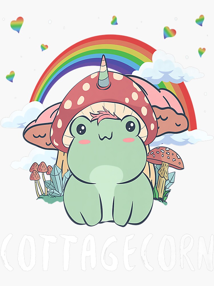 "Cottagecore Aesthetic Kawaii Frog Unicorn Mushroom Hat Premium ...