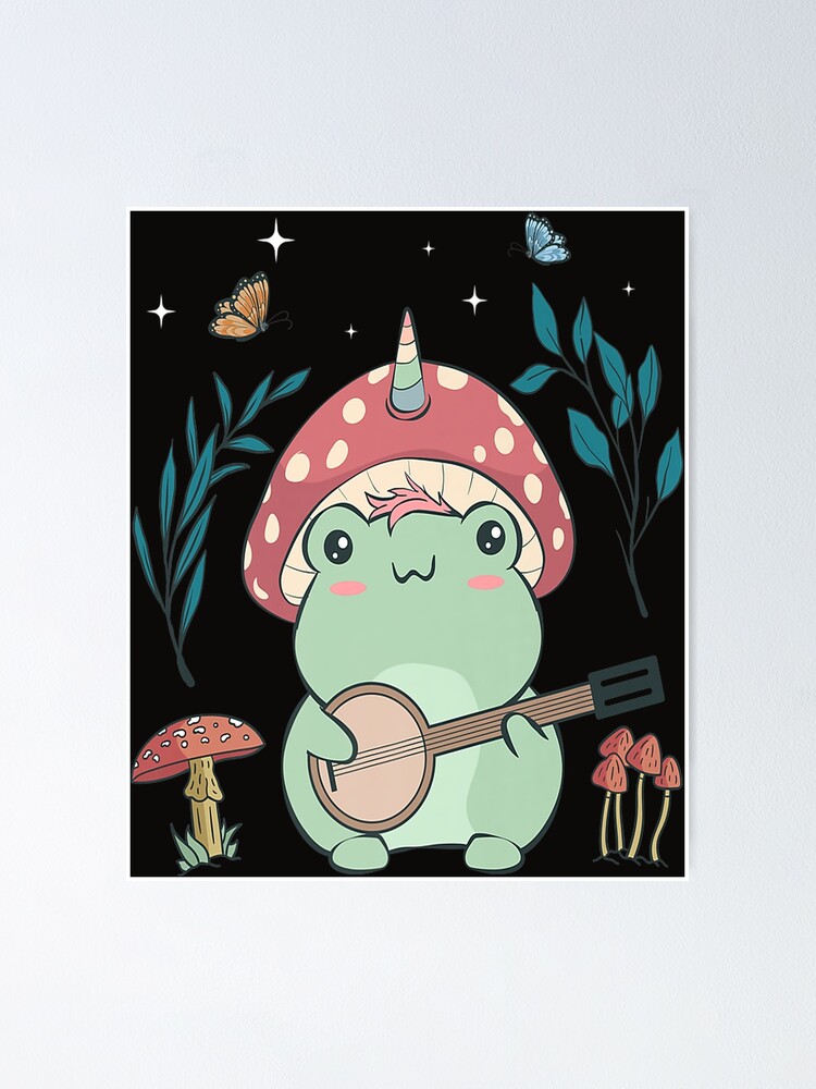 "Cottagecore Aesthetic Kawaii Unicorn Frog Playing Banjo Premium ...